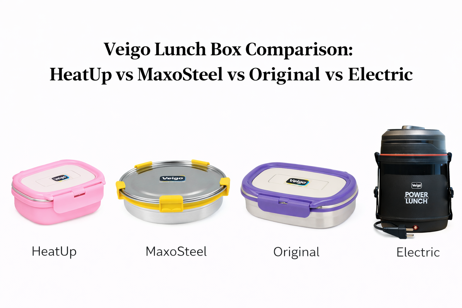 Lunch Box Comparison Original vs MaxoSteel vs HeatUp vs Electric ...